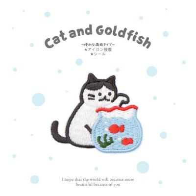 China Playful Cat Guardianship Iron-On Patches Storybook Magic for Tote Bags & Denim Jackets for sale