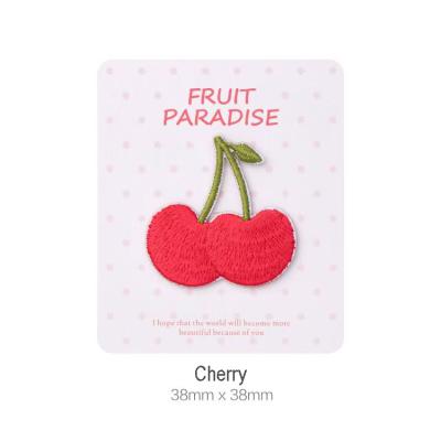 China Spread Beauty Iron-On  Patches Charm Hand-Embroidered Cherries Personalized Text & Pattern Options for sale