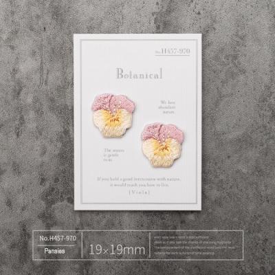 China Custom Vibrant Pansy Iron-On Patches Hand-Painted Art for All-Season Style and Effortless Customization for sale