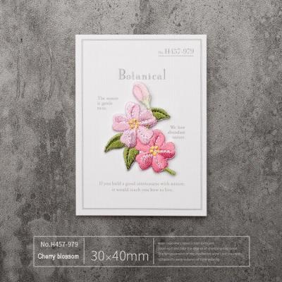 China Dreamy Cherry Blossom Iron-On Patches Delicate Petal Texture Lightweight Memory-Keeping Style Border hot cut for Shoes for sale