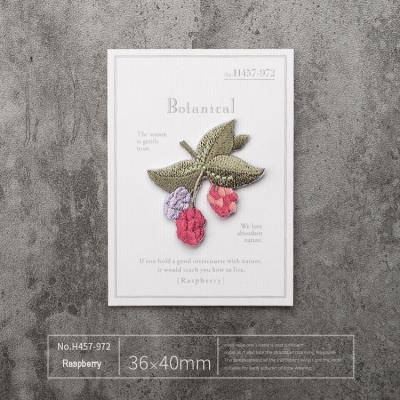China 3D Berry Texture Iron-On Patches Juicy Raspberry Kid-Friendly Kitchen Chic Decor Border Laser Cut Sew-On Backing for sale