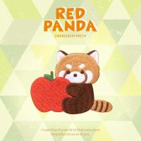 China Snack-Time Fun! Apple-Loving Raccoon Patches - Customizable, No-Sew & Perfect for Lunchboxes for sale