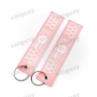 China Polyester Alloy Playful Pink Keychain for Drivers Mix Match Floral/Kanji Patterns Instant Customization Lifetime Support for sale