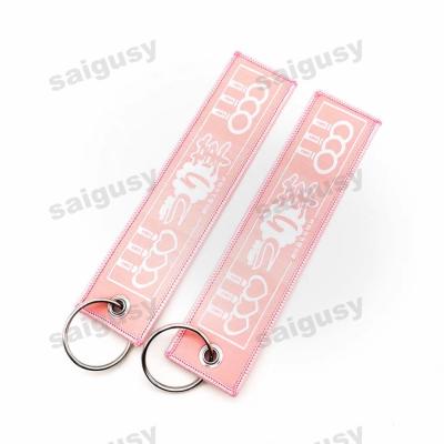 China Polyester Alloy Playful Pink Keychain for Drivers Mix Match Floral/Kanji Patterns Instant Customization Lifetime Support for sale
