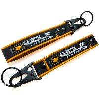 China Keychain Carabiner Woven Jet Tag Fabric Embroidered Brand Customized Promotional Gifts Customized Key Tag for sale