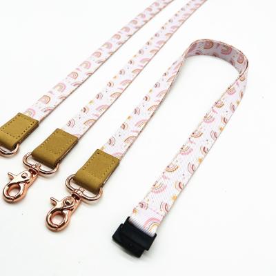 China Heated Transfer Keychain Neck Strap Wholesale Custom Lanyards Keychain Polyester Lanyard for sale