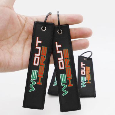 China Double-sided embroidered keychains personalized with Metal Ring for sale