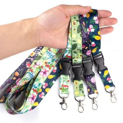 China Custom Silk Woven Sublimation Printed Anime Design Promotional Lanyard with Breakaway Clip for sale