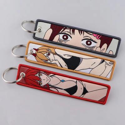 China Fashion Woven Keychain Embroidery Engineer Key Chain for Aviation Gifts Luggage Tag Fashion Pilot Key Chains for sale