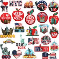 China High Quality Heat Press America NEW YORK Embroidered Patches for Bag, Can Be Ironed on and Decorative Embroidery Badges for sale