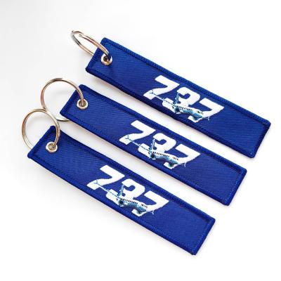 China Custom Woven Keychain with Polyester Thread Durable and Eco-Friendly Personalized Fabric Keychain for sale