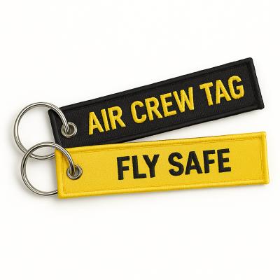 China Aviation-Themed Custom Woven Keychain with Eco-Friendly Fabric and Customizable Designs for sale