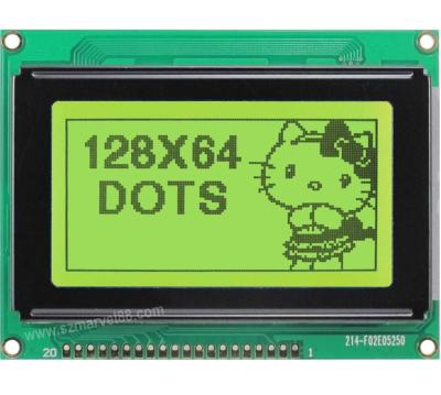 China M12864J-Y5, 12864 Graphics LCD Module, 128 x 64 Display, STN yellow green, transflective/p for sale