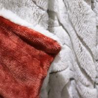 China 320gsm Custom Design Faux Fur Throw Blanket Flannel Warm Fur Blanket for sale