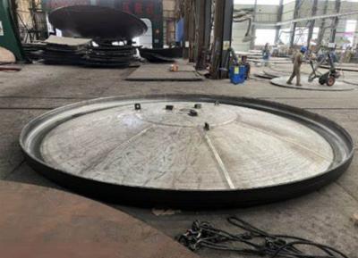 China Cylindrical Vessel Dished Tank Heads Polishing Flat Bottom Head 50mm Thick for sale