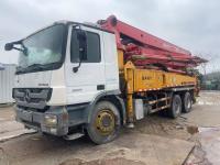 China 2012 Year Sany 37M Truck Mounted Second Hand Concrete Pump Truck With Benz Chassis for Heavy Duty Work for sale