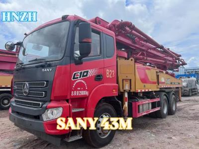 China Second Hand Heavy Equipment For Construction 2021 Year Sany 43M Small Size Concrete Pump Truck With Sany Chassis For Sale In China for sale