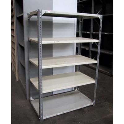 China Stocked 5-layer Steel Slotted Angle Shelving Racking Systems for Light Duty Storage for sale