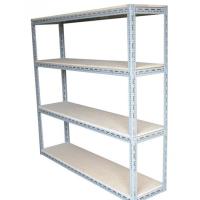 China Stocked 5-layer Steel Slotted Angle Shelving Racking Systems for Light Duty Storage for sale
