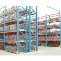 China Power Coated Sheet Metal Stacking Pallet Rack with Customized Depth and Wire Mesh Decking for sale