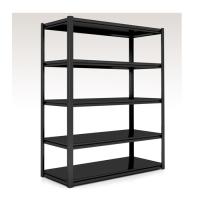 China 2-5 Layer Black Boltless Metal Steel Retail Shelving Unit for Storage Holders Racks for sale