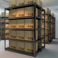 China 2-5 Layer Black Boltless Metal Steel Retail Shelving Unit for Storage Holders Racks for sale