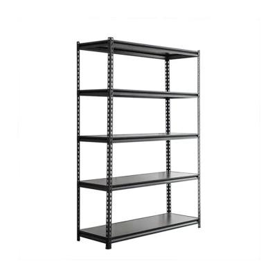 China Standing Type 5-Layer 800lbs Black Warehouse Boltless Shelves for Organized Living Room for sale