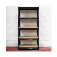 China Commercial Household Shelving Black Display Racks Boltless Rivet Storage Steel Rack for sale
