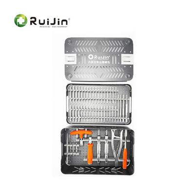 China Veterinary Titanium Spinal Implant System with 50-Piece Instrument Set for Orthopedic Spine Internal Fixation for sale
