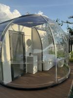 China Hot Selling New Design PC Dome Hotel Polycarbonate Dome Tent Modular Prefab Dome house For Resorts for sale