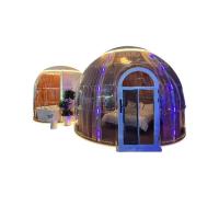 China Full House Outdoor Prefabricated Luxury Glass Polycarbonate Garden Double Dome House for sale
