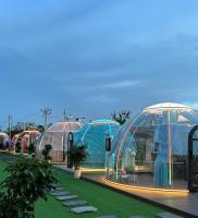 China Full House Outdoor Sound Proof Prefab Dome House Room Polycarbonate Double Dome House for sale