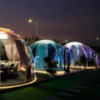China Popular Sale Waterproof Camping Dome Hotel Modular Tent Double Dome House with Bathroom for sale