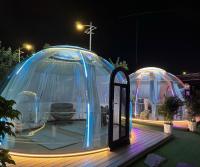 China Modern Luxury Design Prefab Green Houses Windproof PC Material Dome Tent for Villa Capsule Dome house for sale
