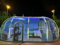 China Diy Bubble Tent Oval Infinitely Extended Polycarbonate Dome house for Glamping Hotel with Bathroom Dome room Igloo Tent for sale