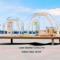 China Resort Tent Transparent Double Dome House Outdoor Glamping Polycarbonate Dome tent for sale
