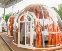 China Resort Tent Transparent Double Dome House Outdoor Glamping Polycarbonate Dome tent for sale