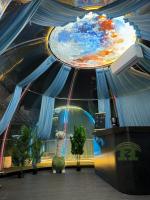 China Modern Design Full House Prefab Outdoor Polycarbonate Clear Geodesic Bubble Dome Tent Hotel Dining Park-Green PC Houses Glamping for sale