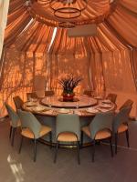 China Good Quality Outdoor Hotel Resort Pc Leisure Round Glamping Sunscreen Double Dome House Tent for sale