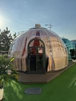 China Good Quality Outdoor Hotel Resort Pc Leisure Round Glamping Sunscreen Double Dome House Tent for sale