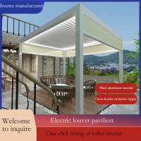 China Outdoor Garden Villa Courtyard Pavilion with Louver Turning Aluminum Alloy Veneer Roof Pergola for sale