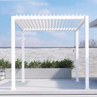 China Smart Outdoor Lounge Pavilion with Aluminium Alloy Electric Louver Turning Control for sale