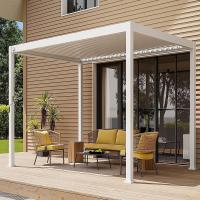 China Smart Outdoor Lounge Pavilion with Aluminium Alloy Electric Louver Turning Control for sale