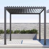 China Smart Outdoor Lounge Pavilion with Aluminium Alloy Electric Louver Turning Control for sale