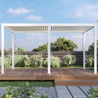 China Smart Outdoor Lounge Pavilion with Aluminium Alloy Electric Louver Turning Control for sale