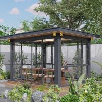 China Metal Type Aluminium Alloy Louver Turning Sunroom Gazebo for Courtyard and Garden Sun Protection for sale