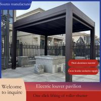 China Aluminium Alloy Electric Louver Turning Pavilion for Windproof Rolling Curtains Shade Sun in Outdoor Villa Courtyard for sale
