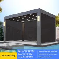 China Outdoor Courtyard Four Corner Pavilion with Electric Louver Turning and Aluminium Alloy Frame for sale