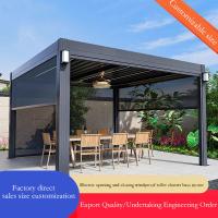 China Outdoor Courtyard Four Corner Pavilion with Electric Louver Turning and Aluminium Alloy Frame for sale