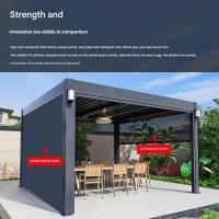 China Outdoor Courtyard Four Corner Pavilion with Electric Louver Turning and Aluminium Alloy Frame for sale